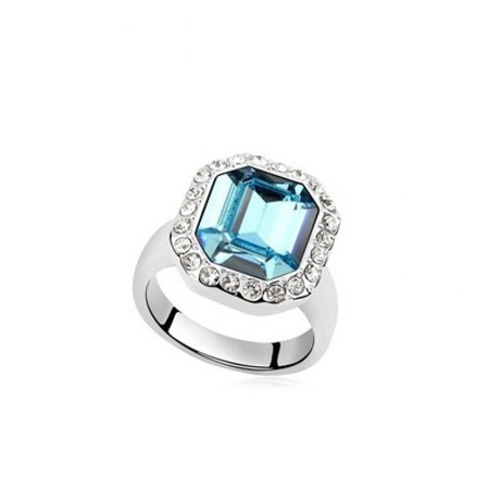 Inel Argint Georgina, albastru, Elemente Swarovski - eMAG.ro