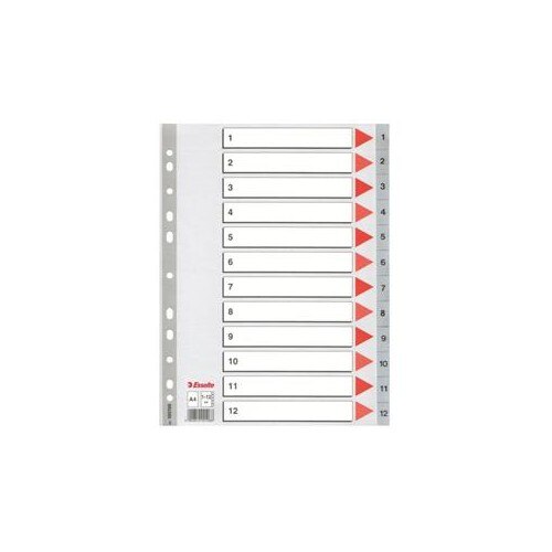 Index din plastic, A4, index 1-12 - eMAG.ro