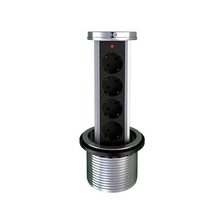 Priza multipla Bricolux, incastrabila in blat, 4 prize Schuko, cordon ...