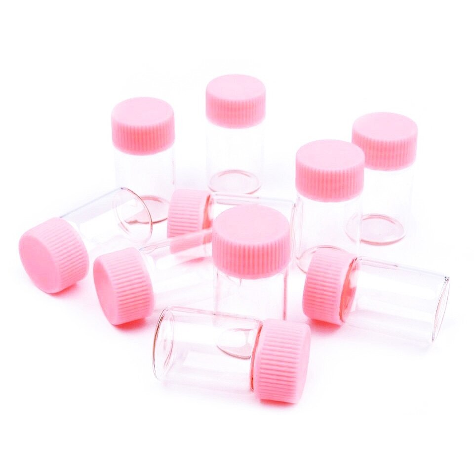 Mini recipient din sticla cu capacel din plastic 8 ml, 20x40 mm - eMAG.ro