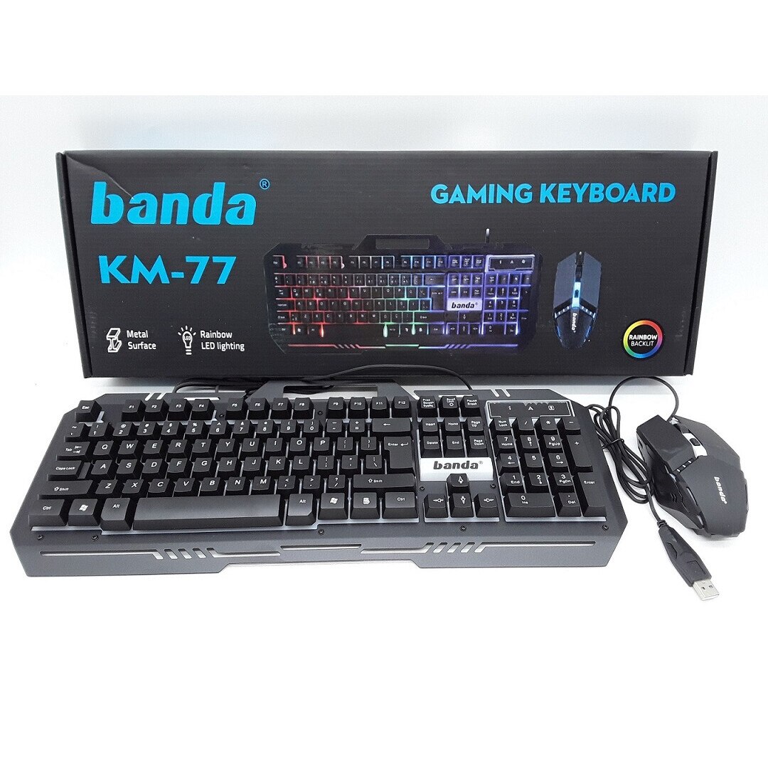 Комплект клавиатура и мишка, Геймърски, RGB LED подсветка, USB кабел ...