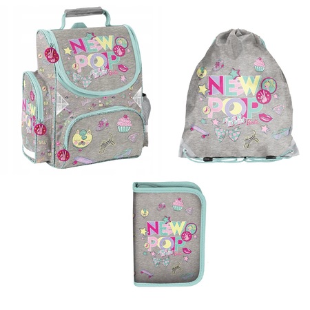 Set ghiozdan scoala barbie, penar, geanta pliabila incaltaminte ...