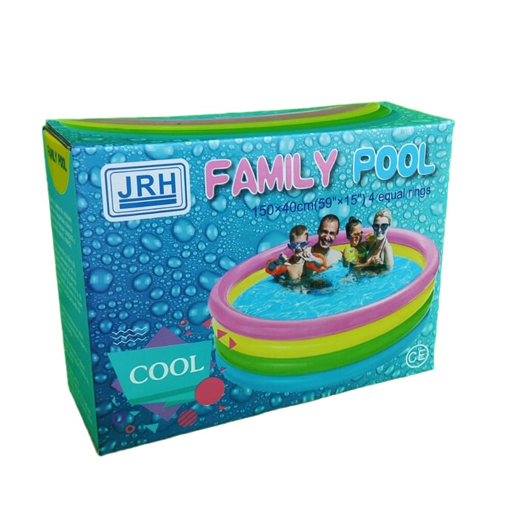 Piscina gonflabila, 150 cm x 40 cm Rotunda cu 4 inele colorate - eMAG.ro