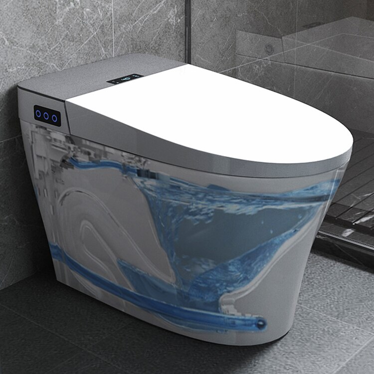 Toaleta wc smart electric AIX©, din ceramica, afisaj cu led, multiple ...