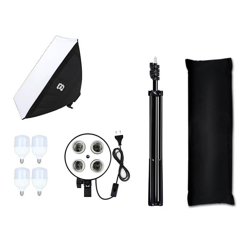 Trepied cu iluminare Softbox PU5071EU Puluz, 4 LED-uri, 20W, 5700K ...