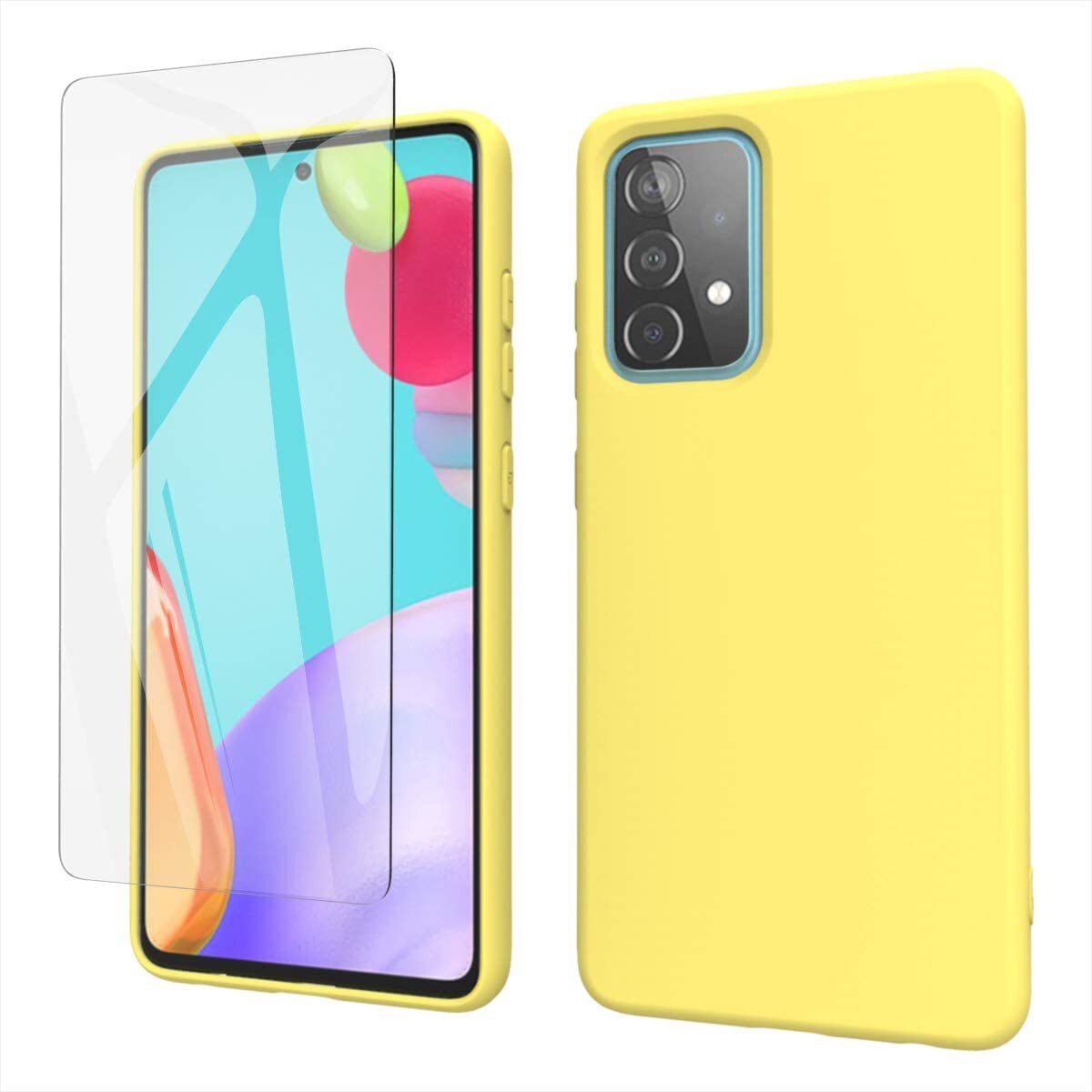 Защитен калъф за Samsung Galaxy A52 ultra slim от жълт силикон ...