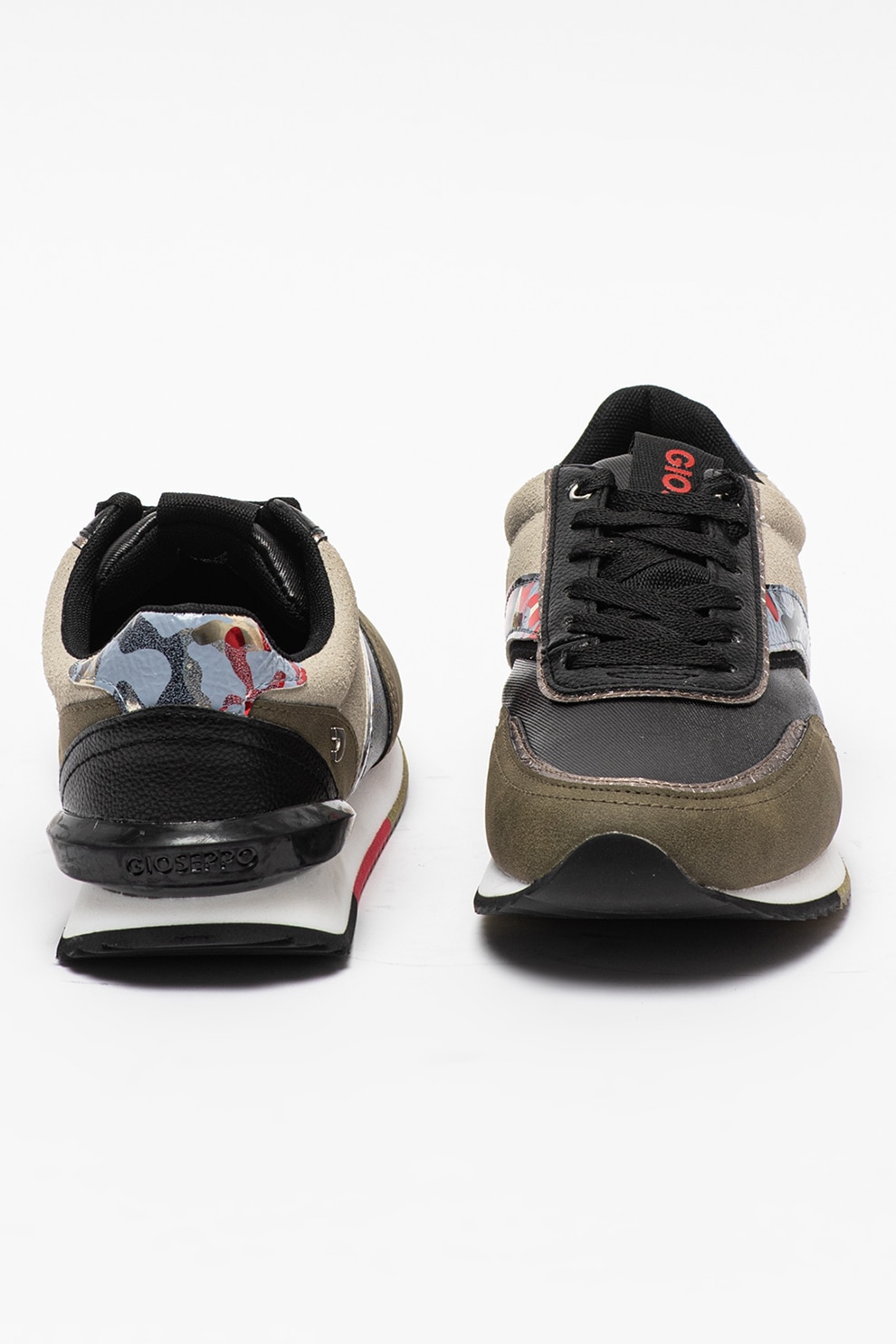 Gioseppo, Amot sneaker logós részletekkel, Fekete/Katonai Zöld, 37 ...