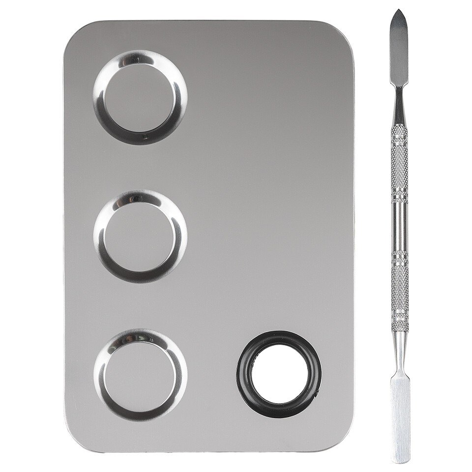 Paleta mixare machiaj din inox, PRO 02 - eMAG.ro