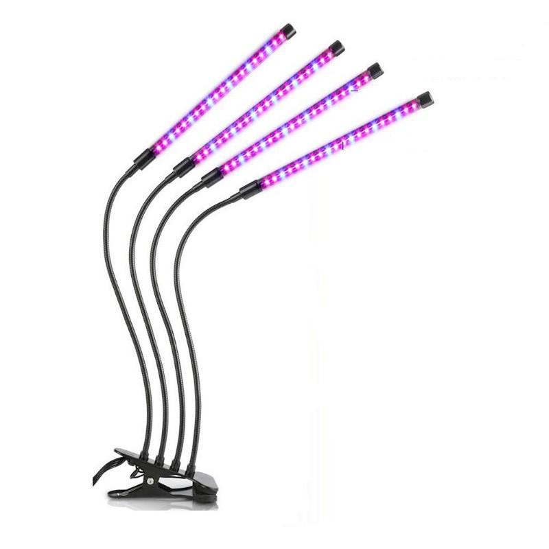 Set 4 Lampi cu LED pentru plante, 3 Setari pentru Lumina, Clema, USB ...