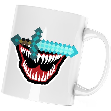 Чаша Venom Minecraft Sabie Diamond Sword, Бял, 330 мл - eMAG.bg