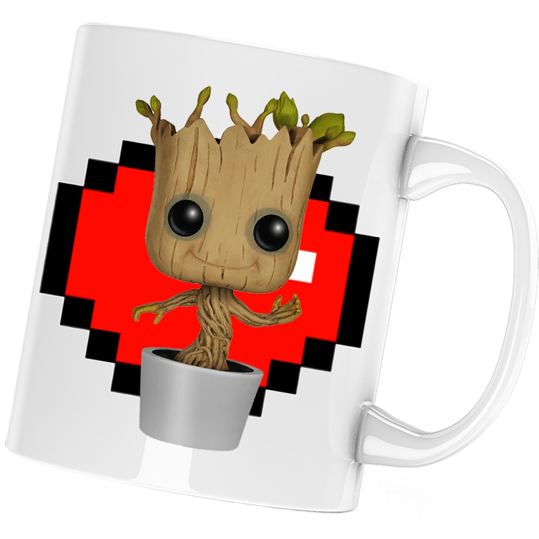 Cana Baby Groot Minecraft Love Heart Inima, alba, 330 ml - eMAG.ro
