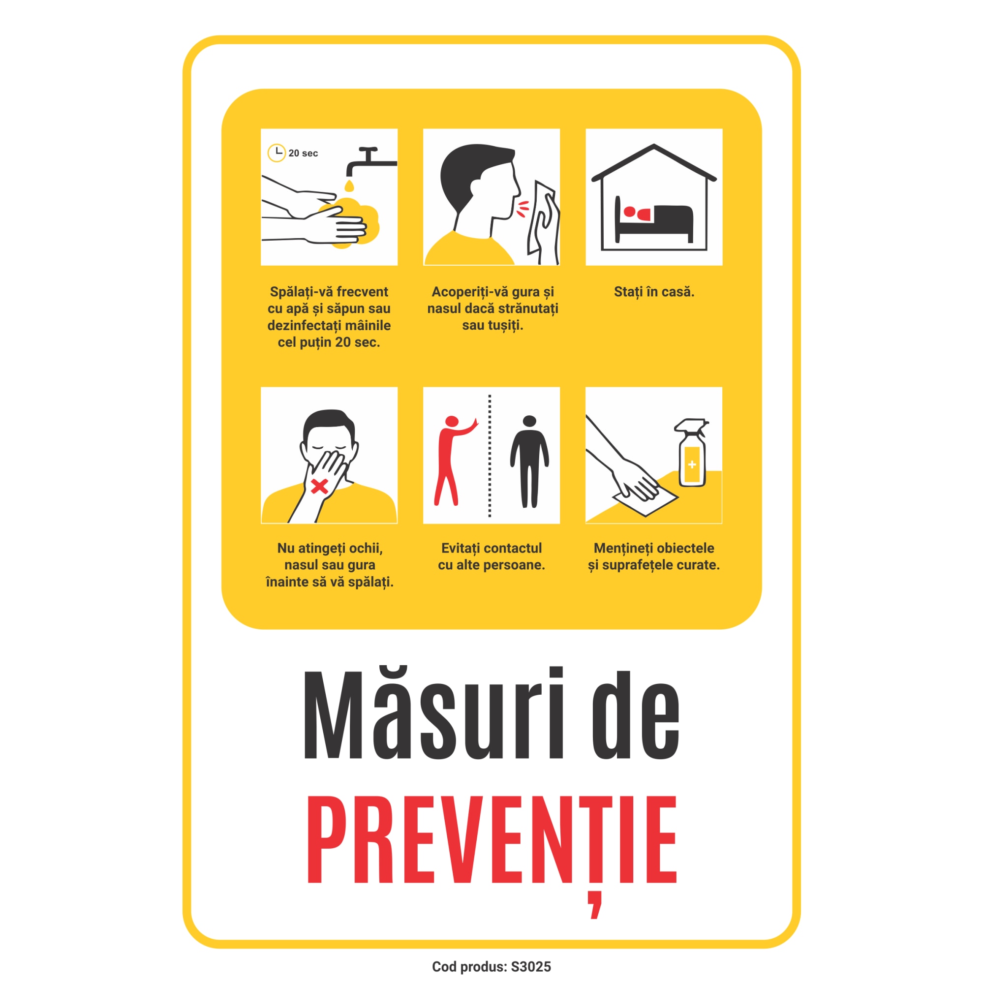 Indicator De Avertizare Masuri De Preventie S3025, 300x400mm ...