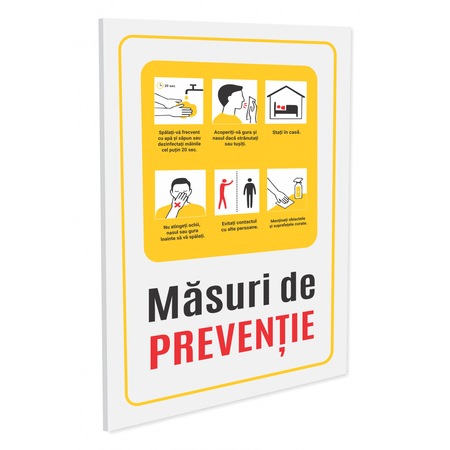 Indicator de avertizare masuri de preventie S3025, 140x200mm, Alucobond ...