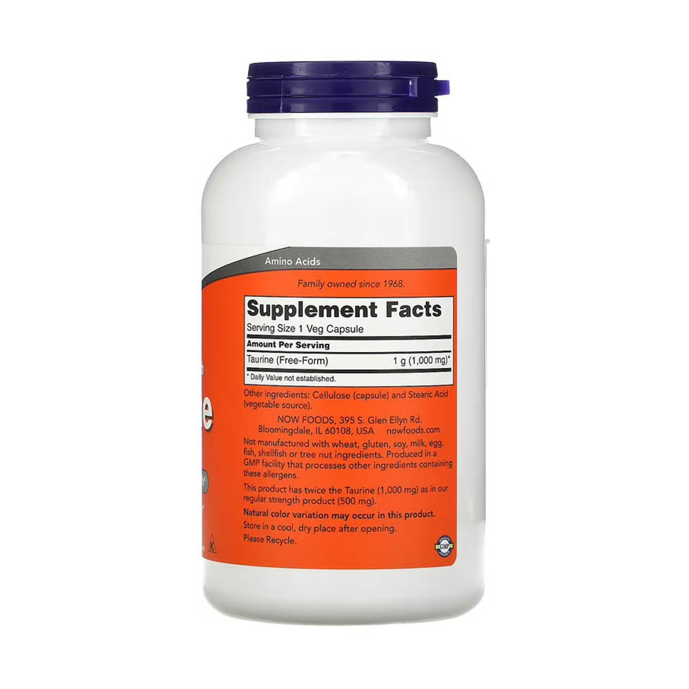 Taurine, 1000 mg, Now Foods, 250 capsule - eMAG.ro