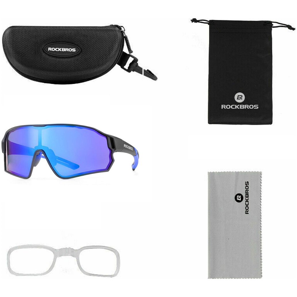 Ochelari sport polarizati Rockbros 10138, rama negru-albastru - eMAG.ro