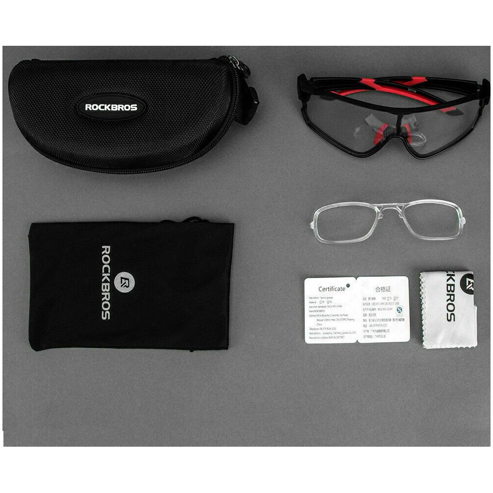 Ochelari sport fotocromati Rockbros 10135, rama negru-rosu - eMAG.ro