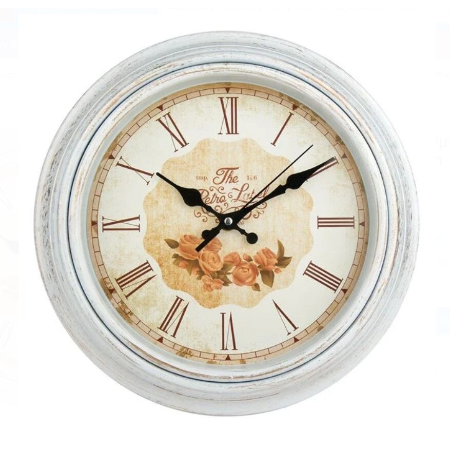 Ceas de perete vintage, SG alb auriu, 30 cm - eMAG.ro