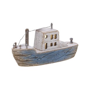 Decoratiune barca, lemn, led, 25x6x13 cm - eMAG.ro