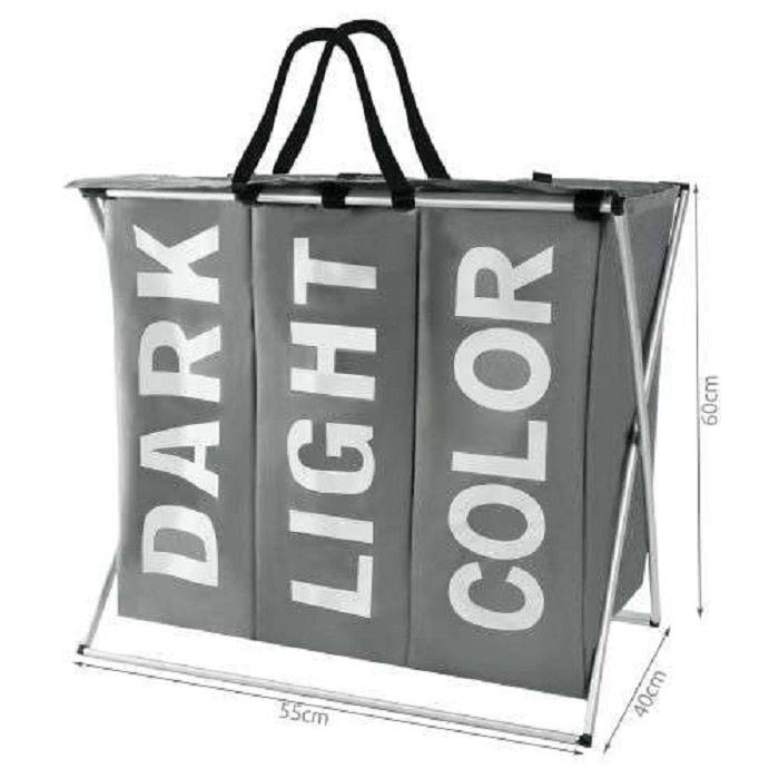 Cos pentru rufe 3in1, Gri,55x40x60cm - eMAG.ro