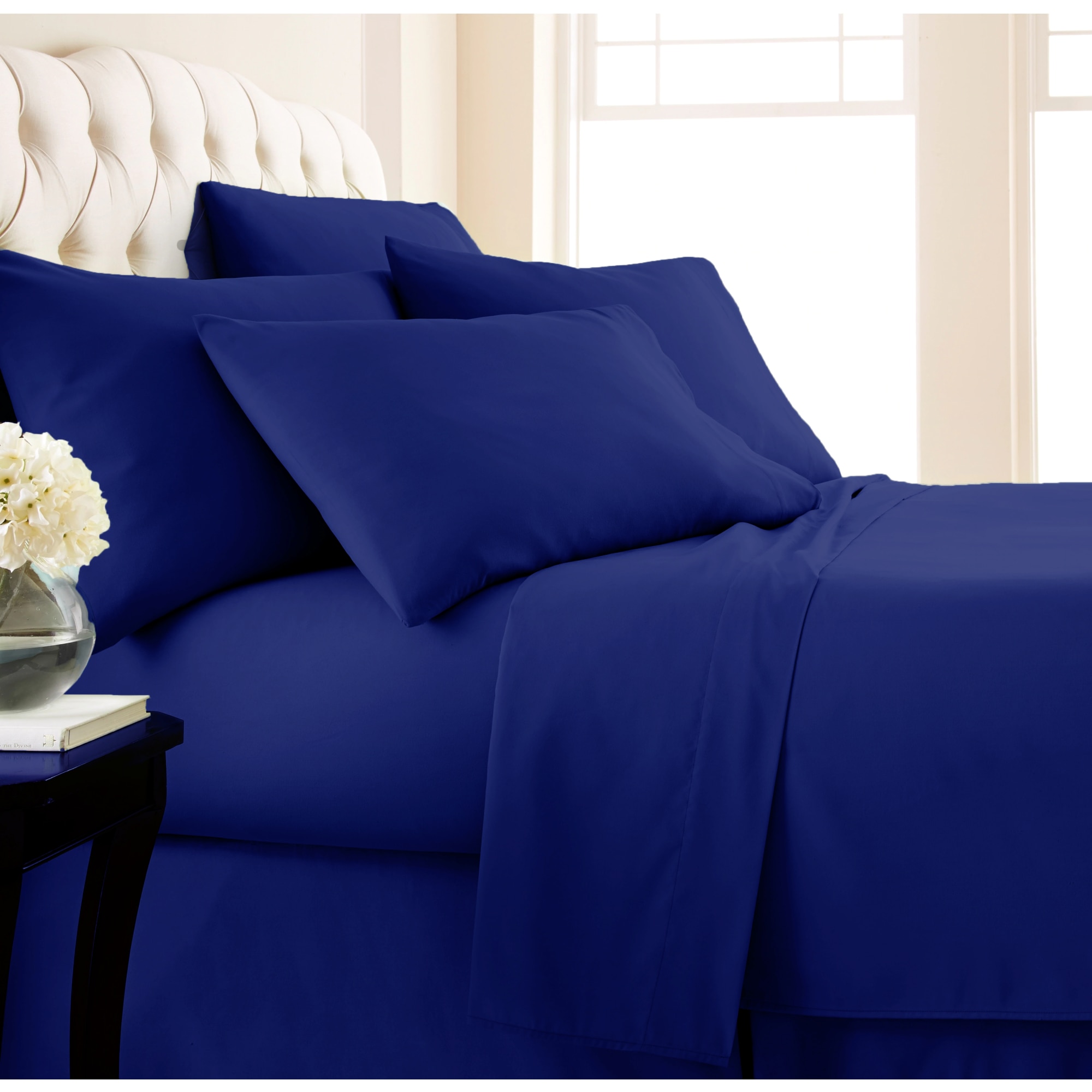 Set lenjerie 3 piese, Metru Patrat, de culoare bleumarin, albastru ...