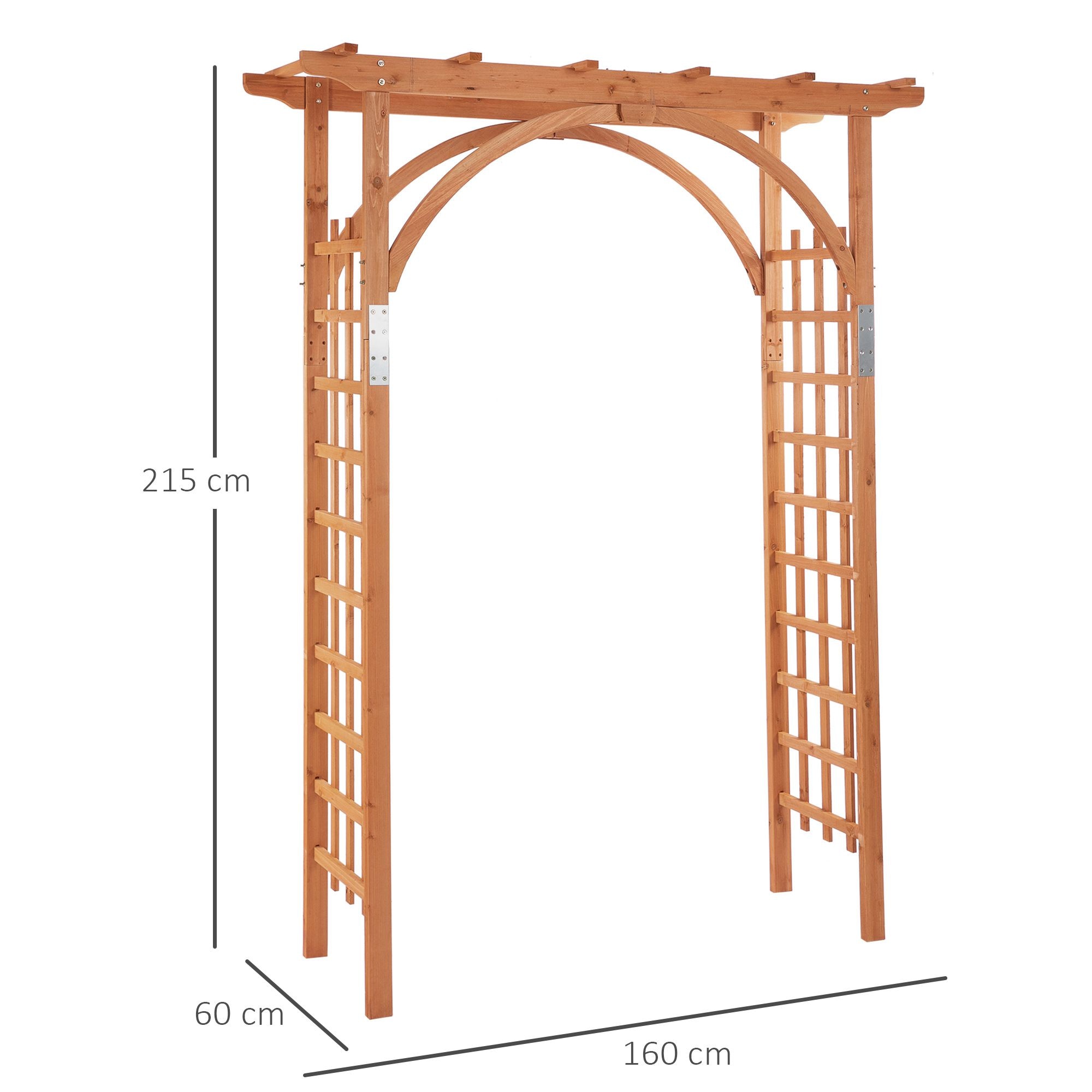 Arcada de gradina Outsunny, Pergola/Spalier pentru plante, Lemn ...