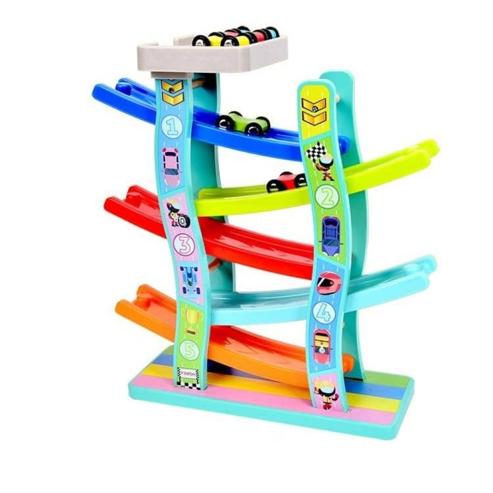 Rampa de Raliu din lemn Five Truck cu 5 piste, multicolor, Toyska ...