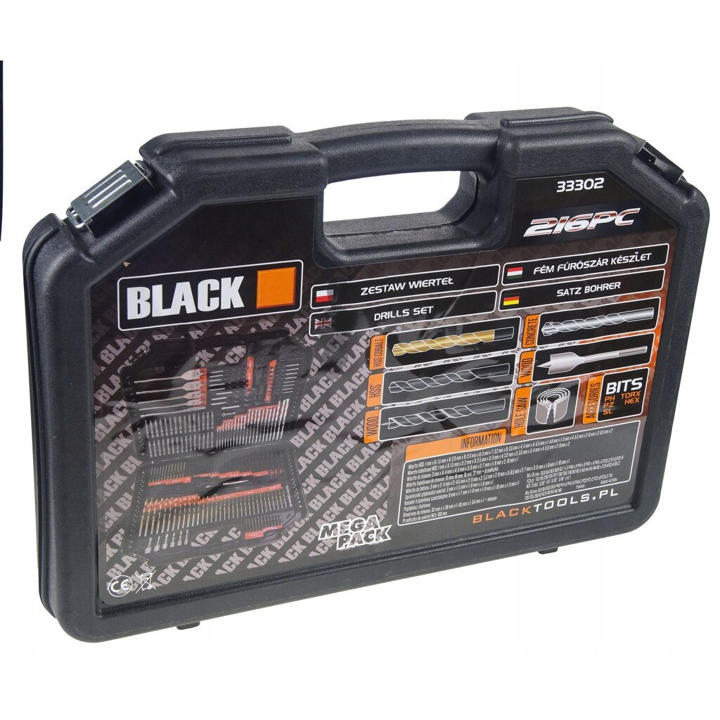 Комплект 216 свредла, битове за бетон метал дърво BlackTools csm1052 - eMAG.bg