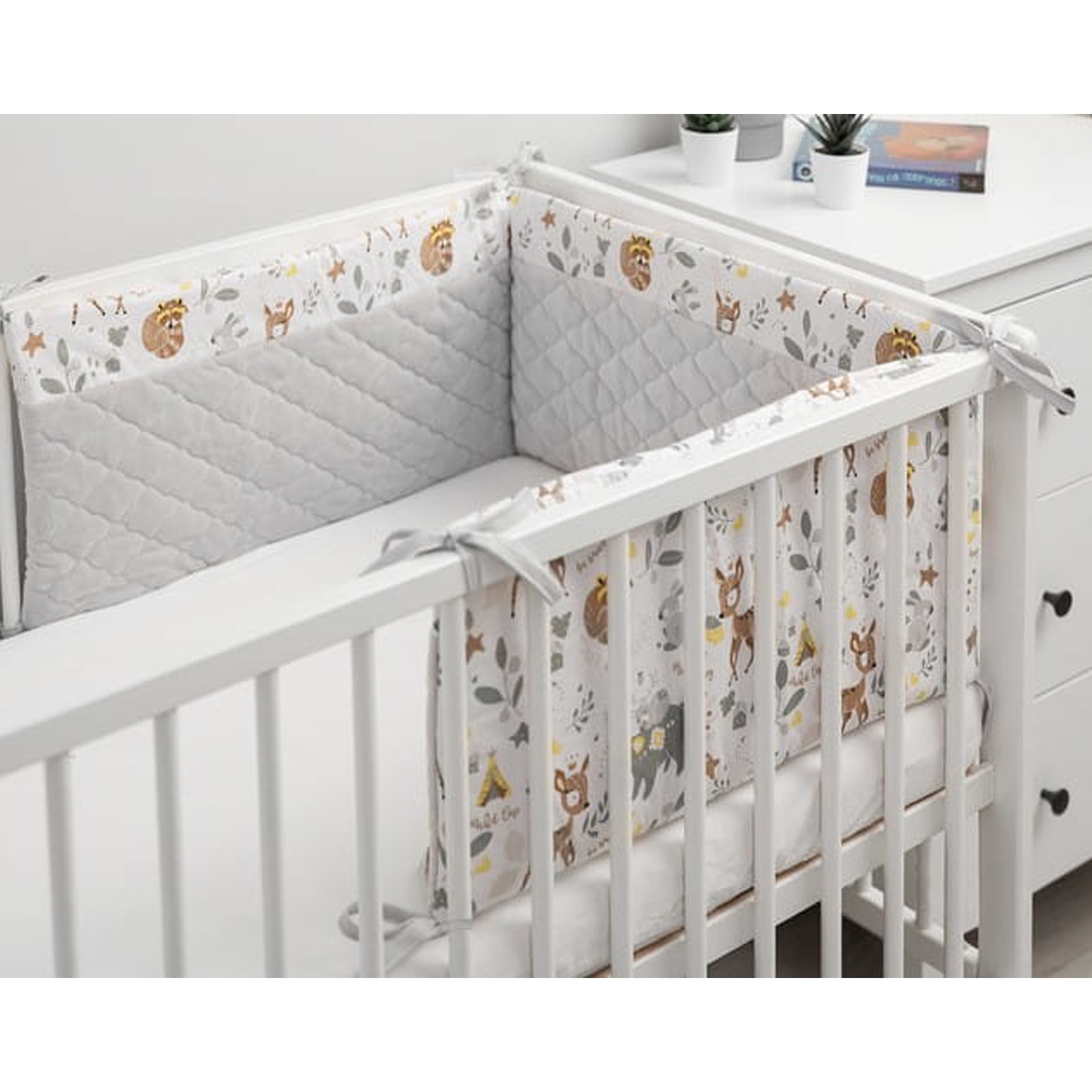 Protectie interioara de plus patut Sensillo Karo 180x30 cm Padure - eMAG.ro