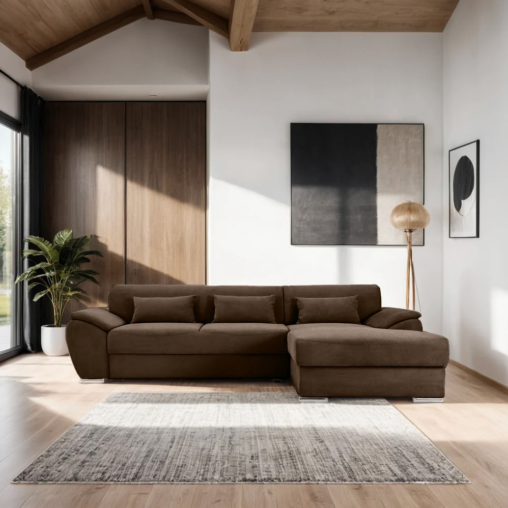 Coltar Extensibil PICASSO, 300x170x80 cm, cu Lada de Depozitare, Arcuri ...