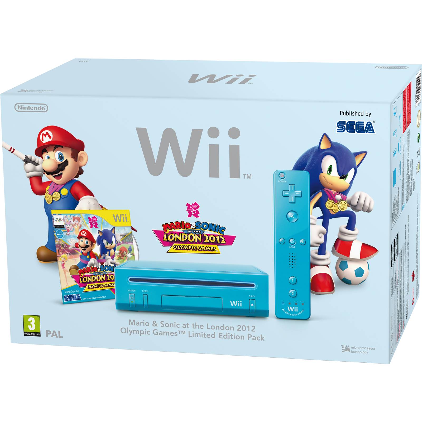 Consola Nintendo Wii Blue Limited Edition + Joc Mario & Sonic London ...