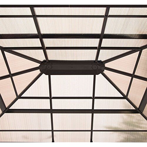 Cort pavilion pentru gradina Outsunny, Aluminiu, Maro inchis/Crem - eMAG.ro