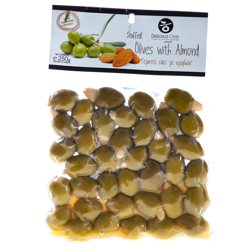 Masline verzI umplute cu migdale, 100% ingrediente naturale, vidate ...