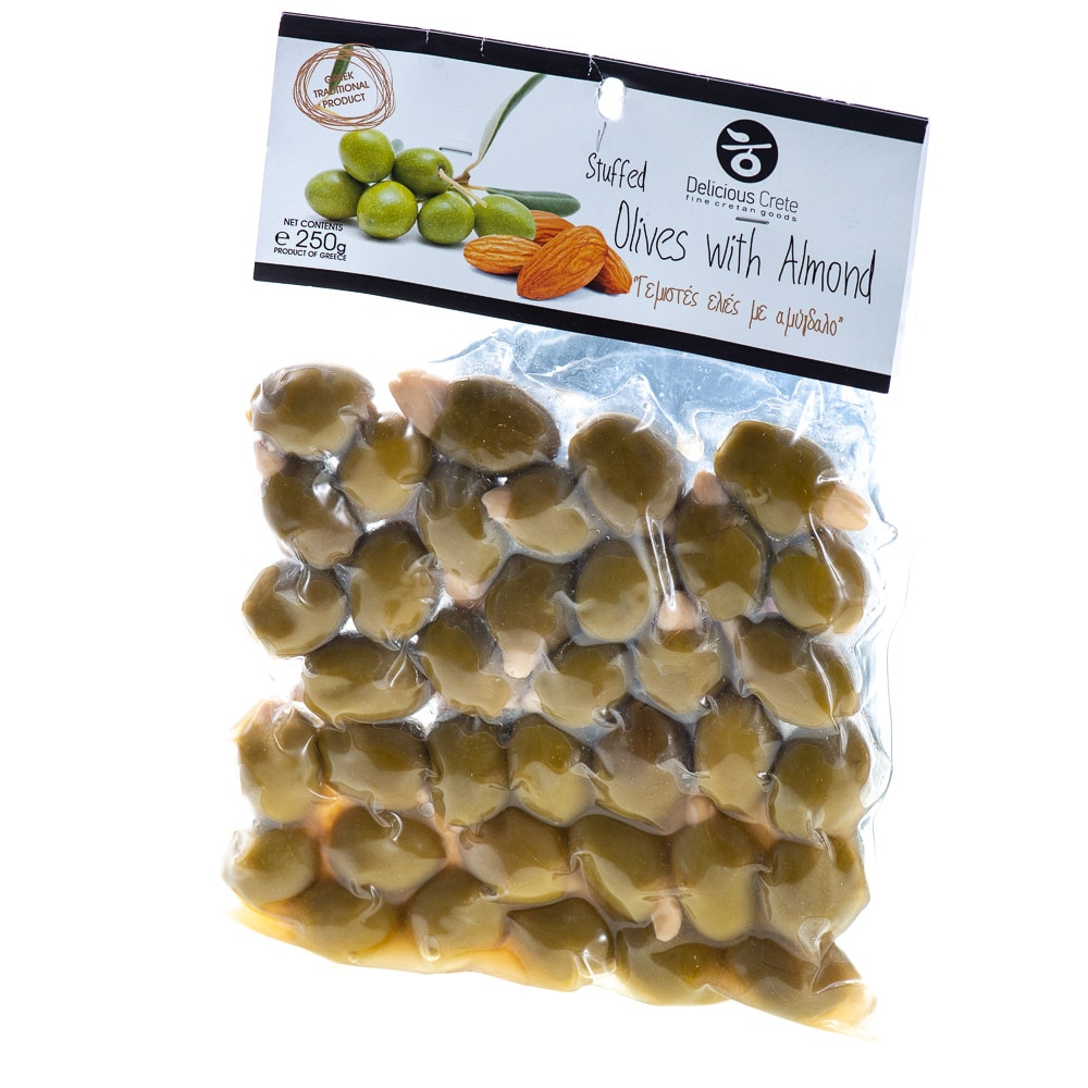 Masline verzI umplute cu migdale, 100% ingrediente naturale, vidate ...