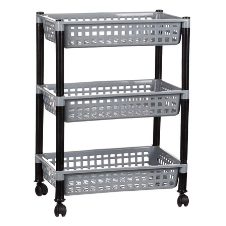 Scaun cu rotile, 3 nivele, PVC, 30 x 40 x 57 cm, Gri - eMAG.ro