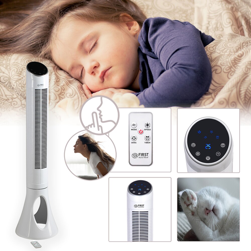 Ventilator turn TZS First Austria FA-5560-3, 60W, 3 trepte, oscilatie, ionizare, temporizare ...