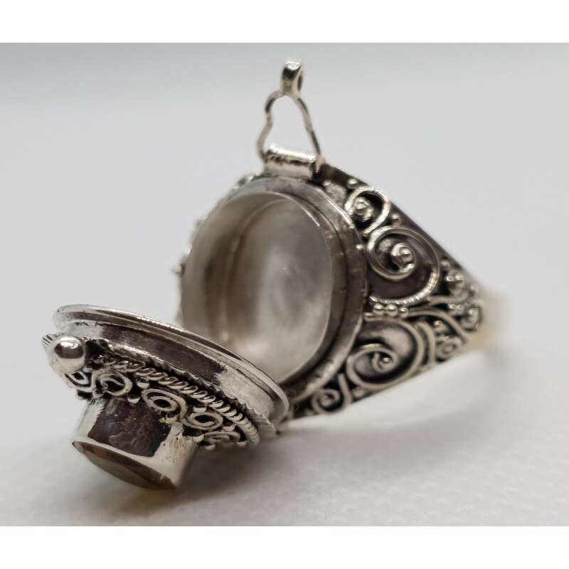 Inel dama, model Caseta, cu Citrin natural, Argint 925, marimea 8 - eMAG.ro