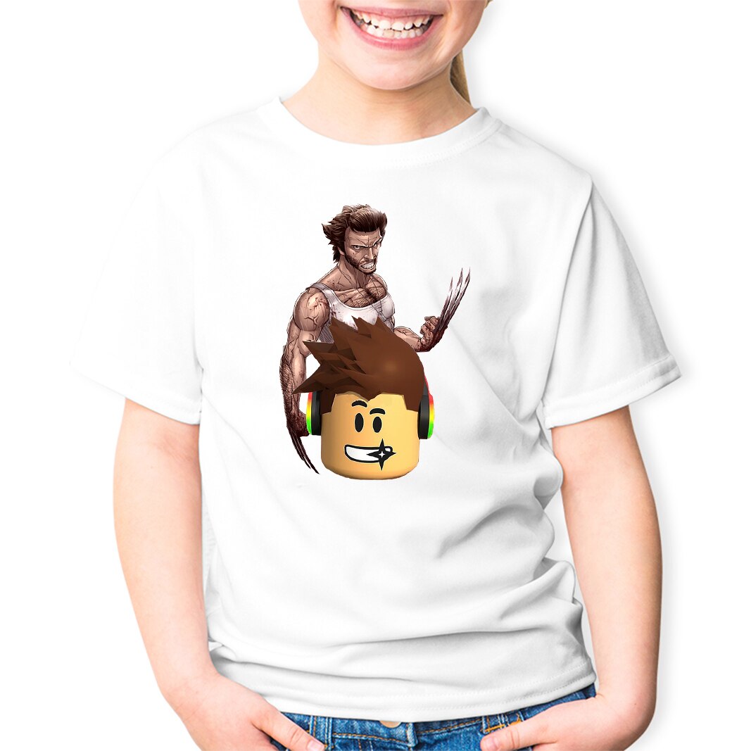 Тениска Детска Wolverine Roblox Logan X Men Badass, Бял, Размер 140-146 ...