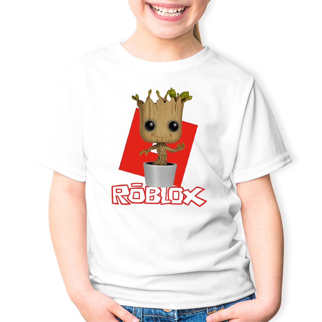 Детска тениска Baby Groot Roblox Cute Tree Love, бяла, размер 164-168 ...