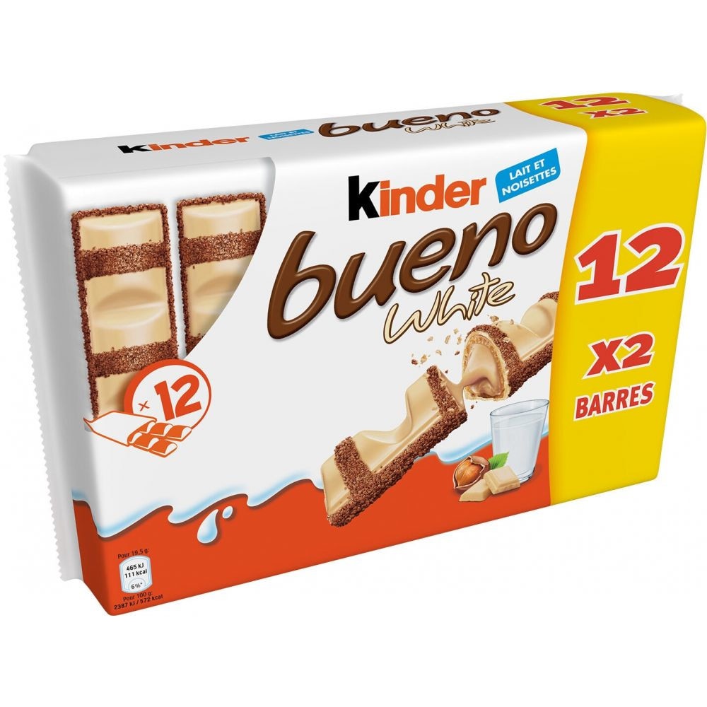 Baton ciocolata Kinder bueno white 12 x 39 gr 100g - eMAG.ro