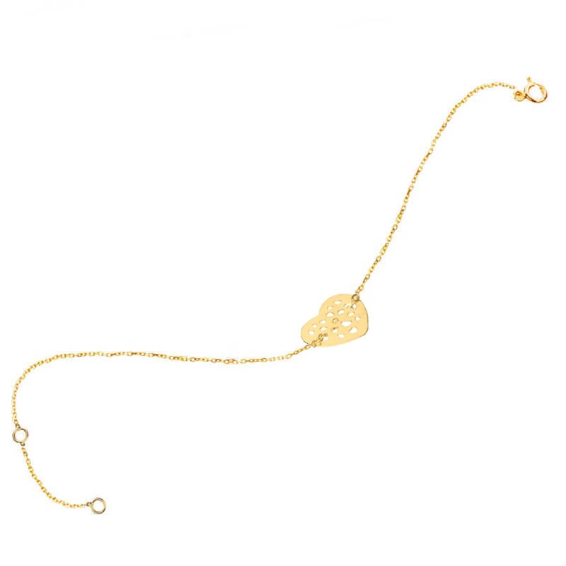 Lantic dama, Model Inima deschisa, Aur 333, 19 cm, 0.57 g, Auriu - eMAG.ro