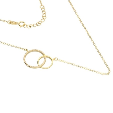 Lantic dama, Placa cu Aur, Model Rings, Argint 925, 45 cm, 2.18 g - eMAG.ro