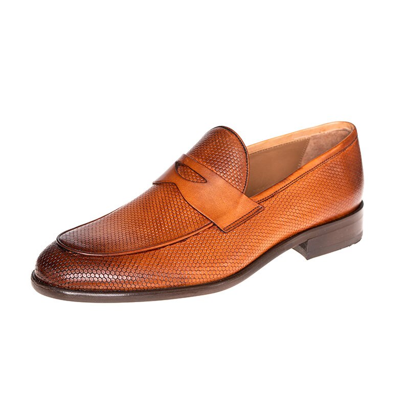 Pantofi barbati, Goretti, model fara siret, aspect de fagure, piele ...