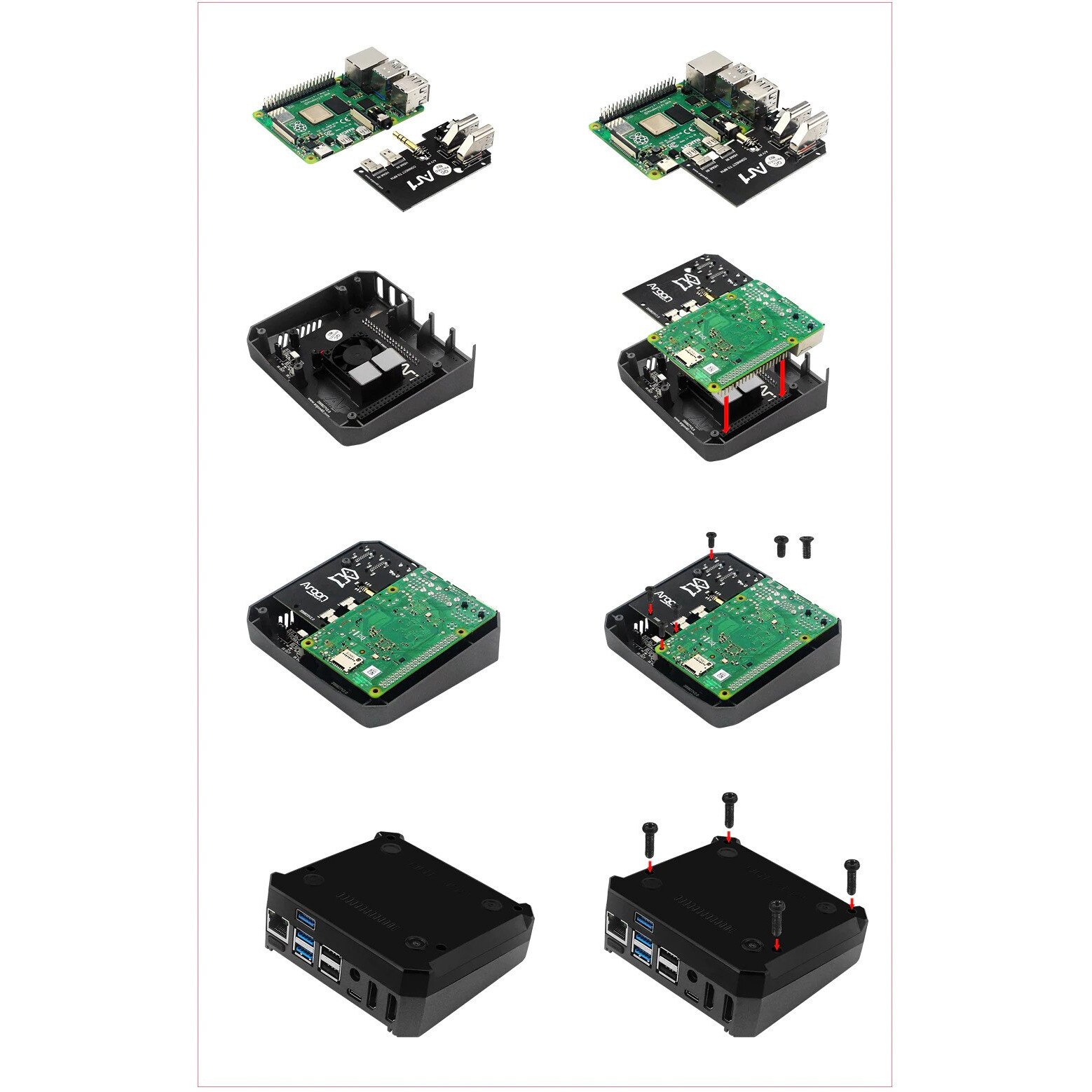 Комплект Raspberry Pi 4 модел B 8 Gb Combo Калъф Argon One M 2