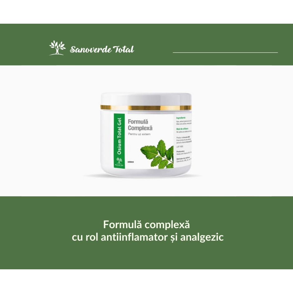Gel crema antiinflamator Osium Total Gel, gramaj 300ml, antireumatic ...