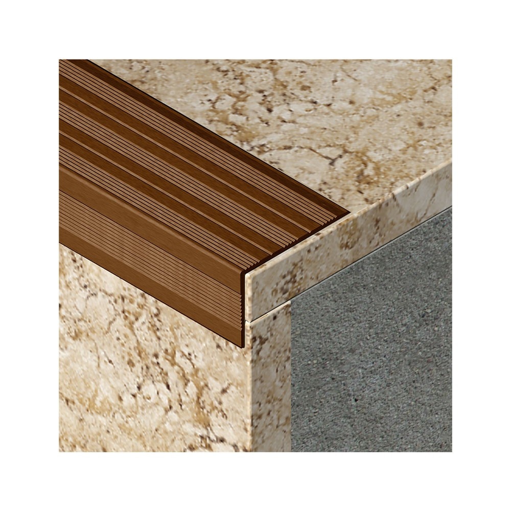 Protectie treapta Prolux din eloxALUM20, 41x25 mm, 2.7 m, Bronz satinat ...