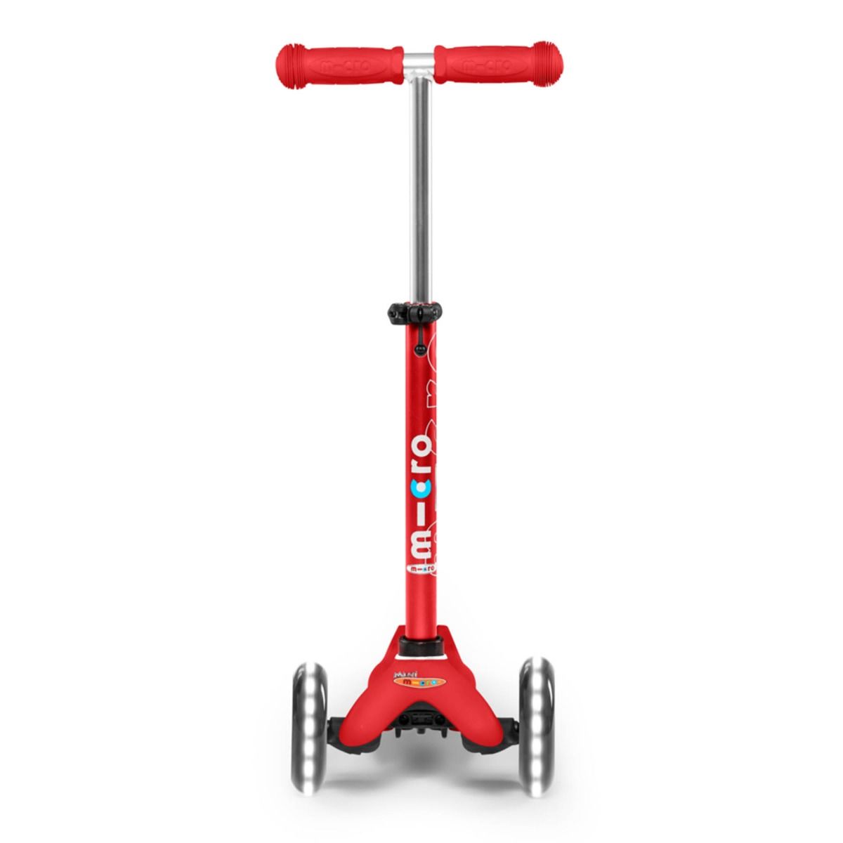 Trotineta pentru copii Mini Micro Deluxe Led Rojo cu trei roti ...