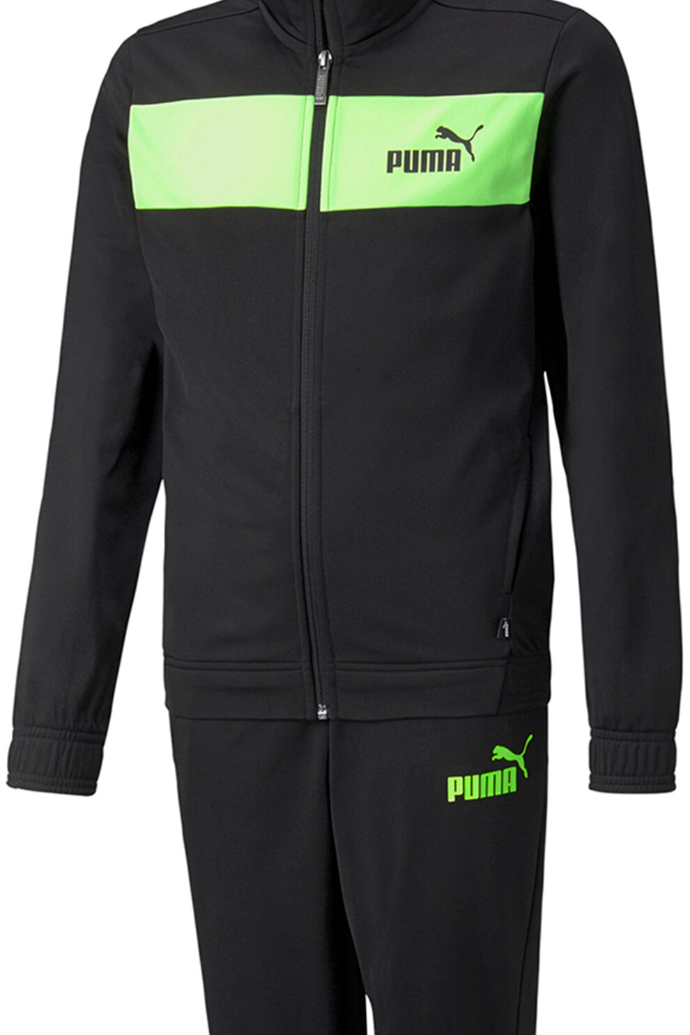 Puma, Trening cu fermoar si detalii logo, Negru, 140 CM Standard - eMAG.ro