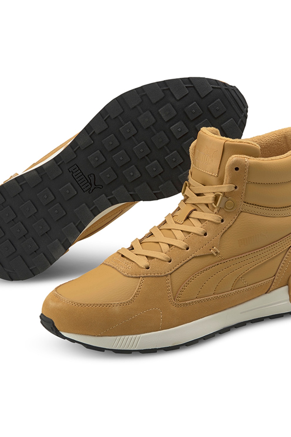 Puma, Pantofi sport high-cut Graviton, Bej, 9.5 - eMAG.ro