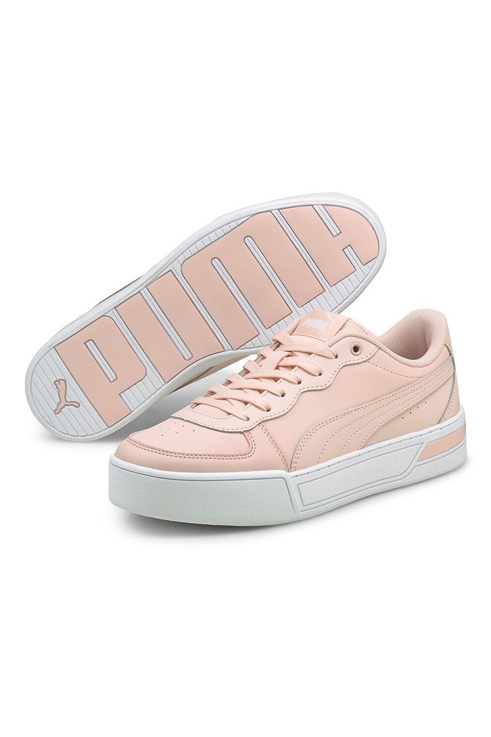 Puma, Skye bőr és műbőr sneaker, barackszín, 3 - eMAG.hu