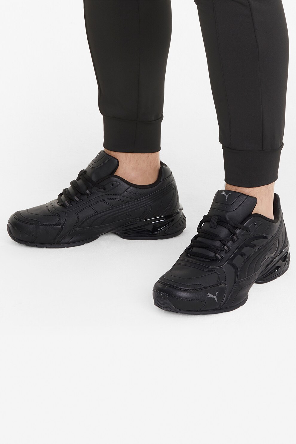 Puma, Спортни обувки Respin от еко кожа, Черен, 7 - eMAG.bg